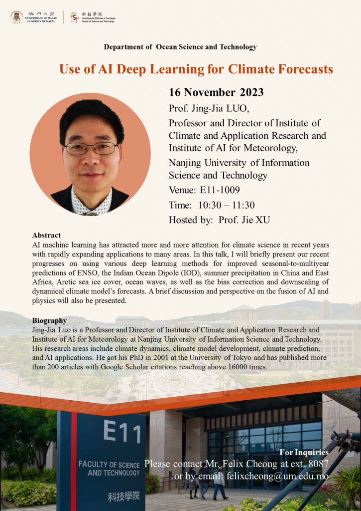 1611, 2023Use of AI Deep Learning for Climate Forecasts – University of Macau | Faculty of ...